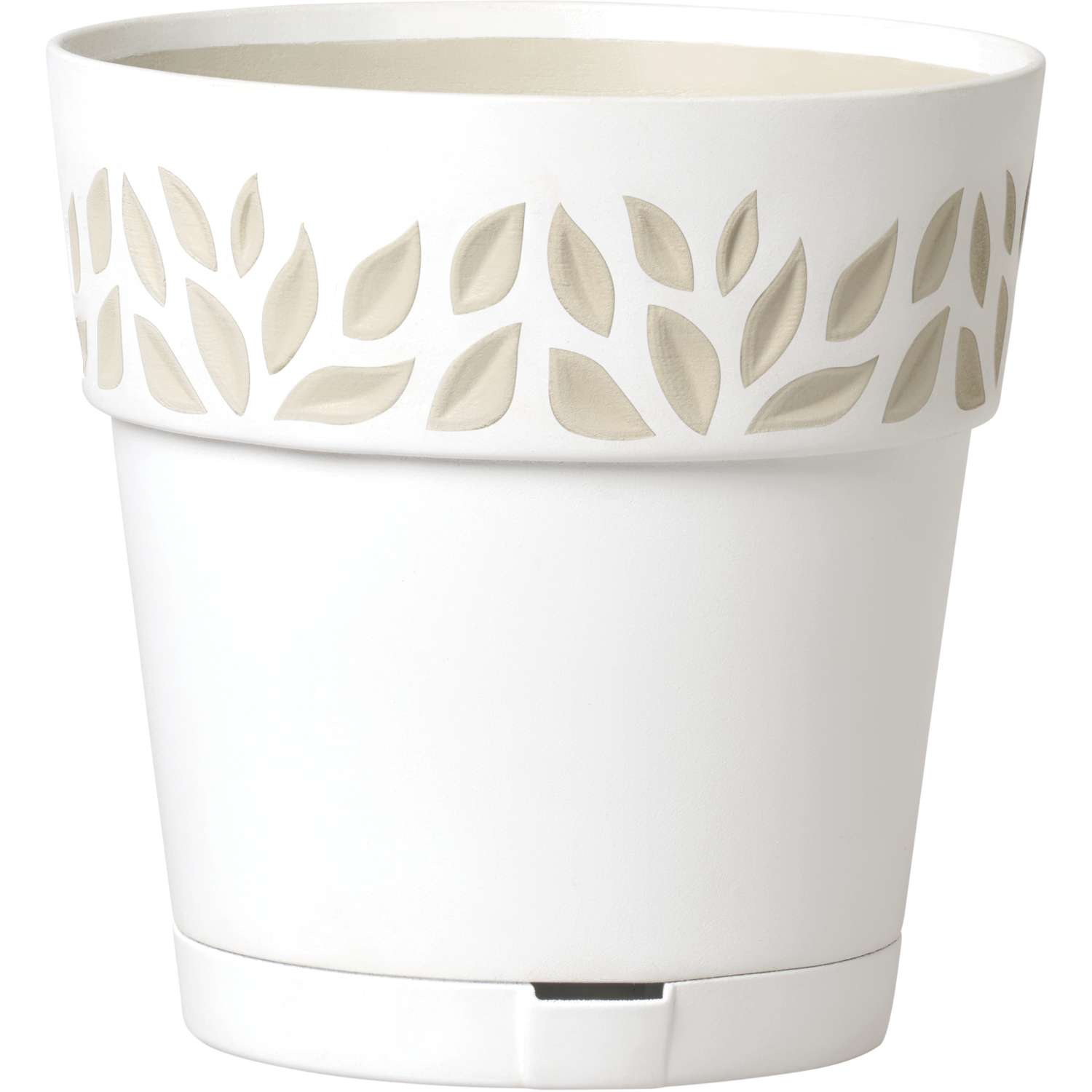 Deroma 5.9 in. D Resin Leaf Planter White - Ace Hardware