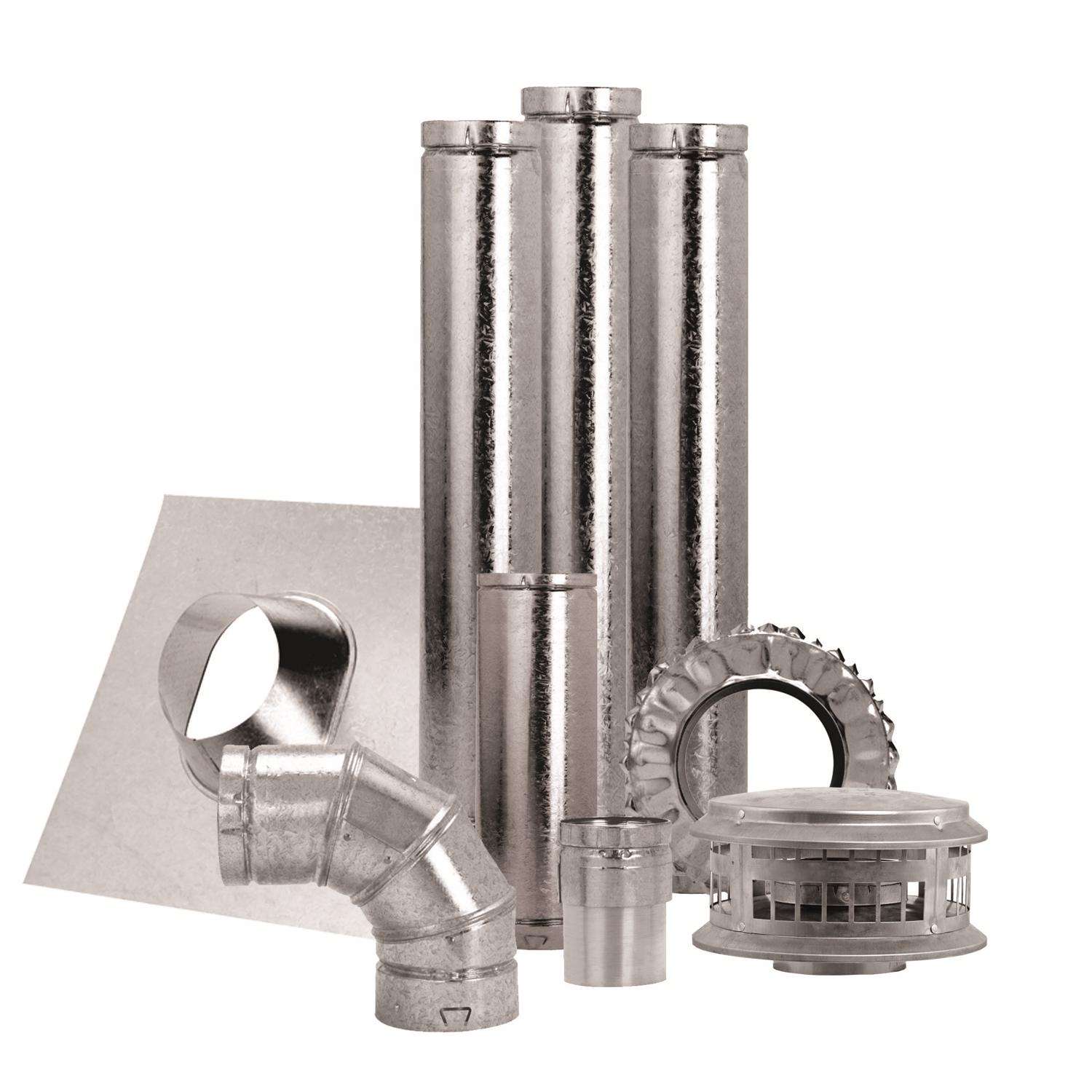 Duravent 4 in. D X 84 in. L Aluminum/Galvanized Steel Vent Pipe Kit ...