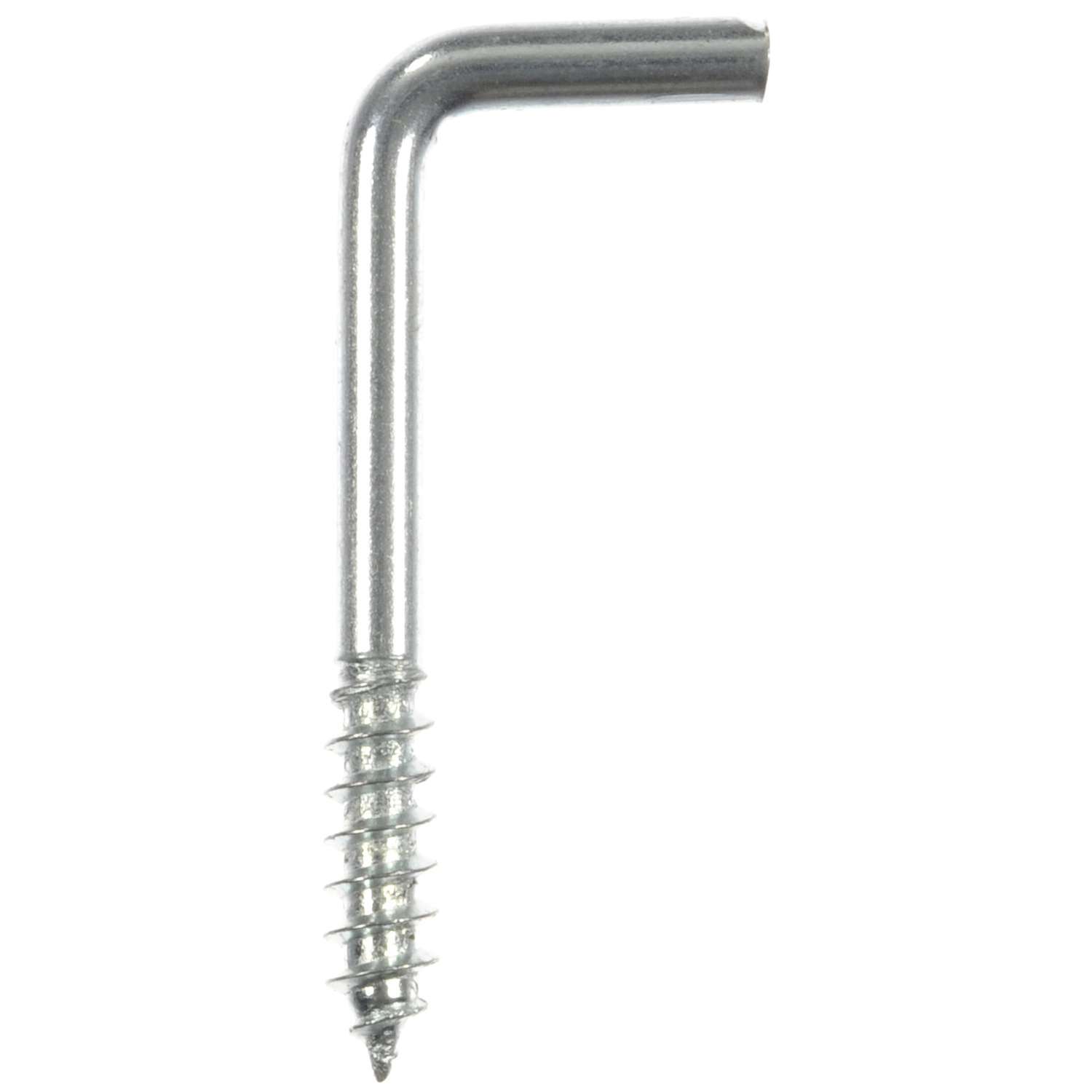 Ace Small Zinc-Plated Silver Steel 1 in. L Square Bend Screw Hook 10 lb ...