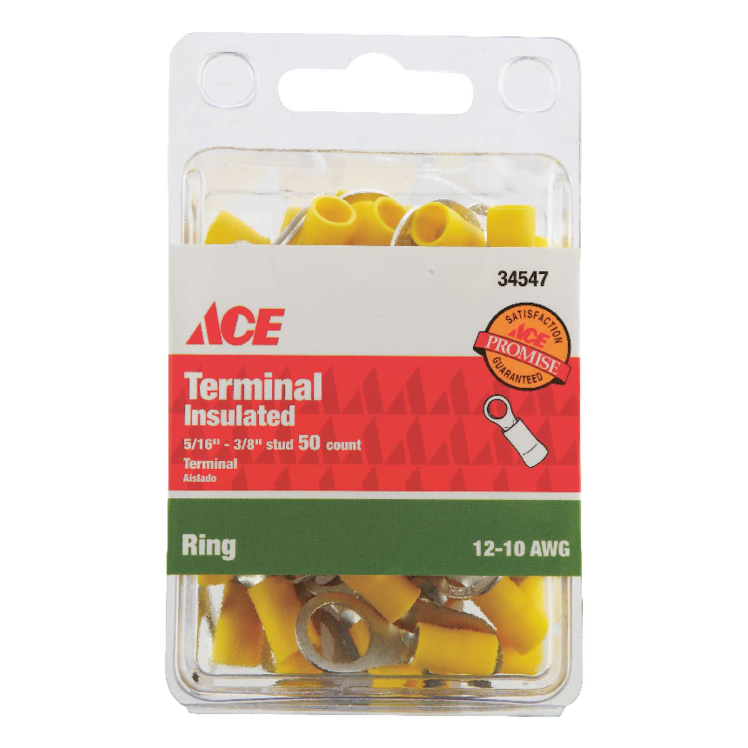 Ace Insulated Wire Ring Terminal Yellow 50 pk - Ace Hardware