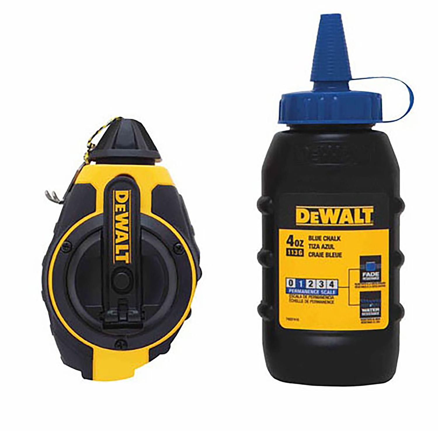 DeWalt 4 oz Blue Chalk and Reel Set 100 ft. Black/Yellow - Ace Hardware
