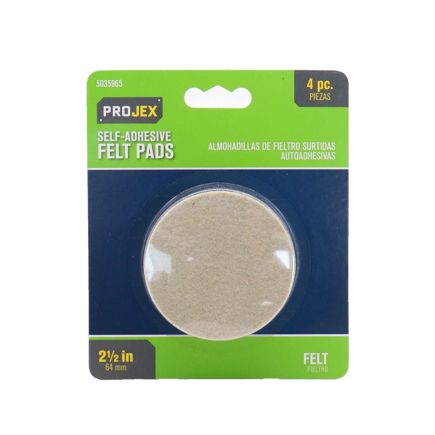 Projex Felt Self Adhesive Surface Pad Brown Round 2-1/2 in. W 4 pk ...