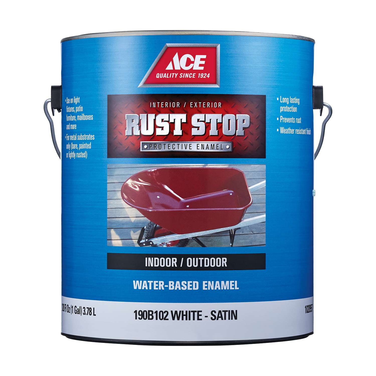 Ace Rust Stop Indoor/Outdoor Satin White Water-Based Enamel Rust ...