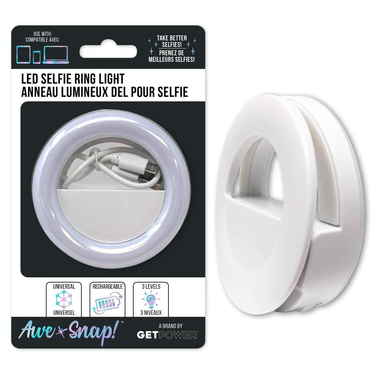GetPower White LED Ring Light For All Mobile Devices - Ace Hardware