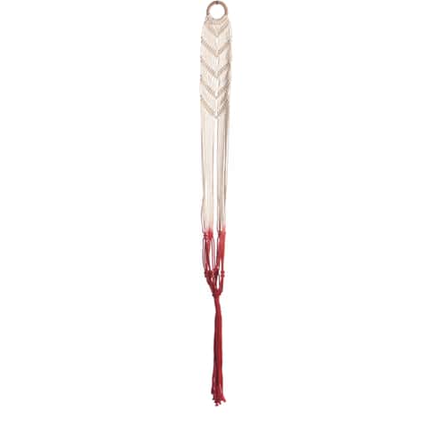 Primitive Planters Brick Red/Cream Macrame 48 in. H Hammock Plant ...
