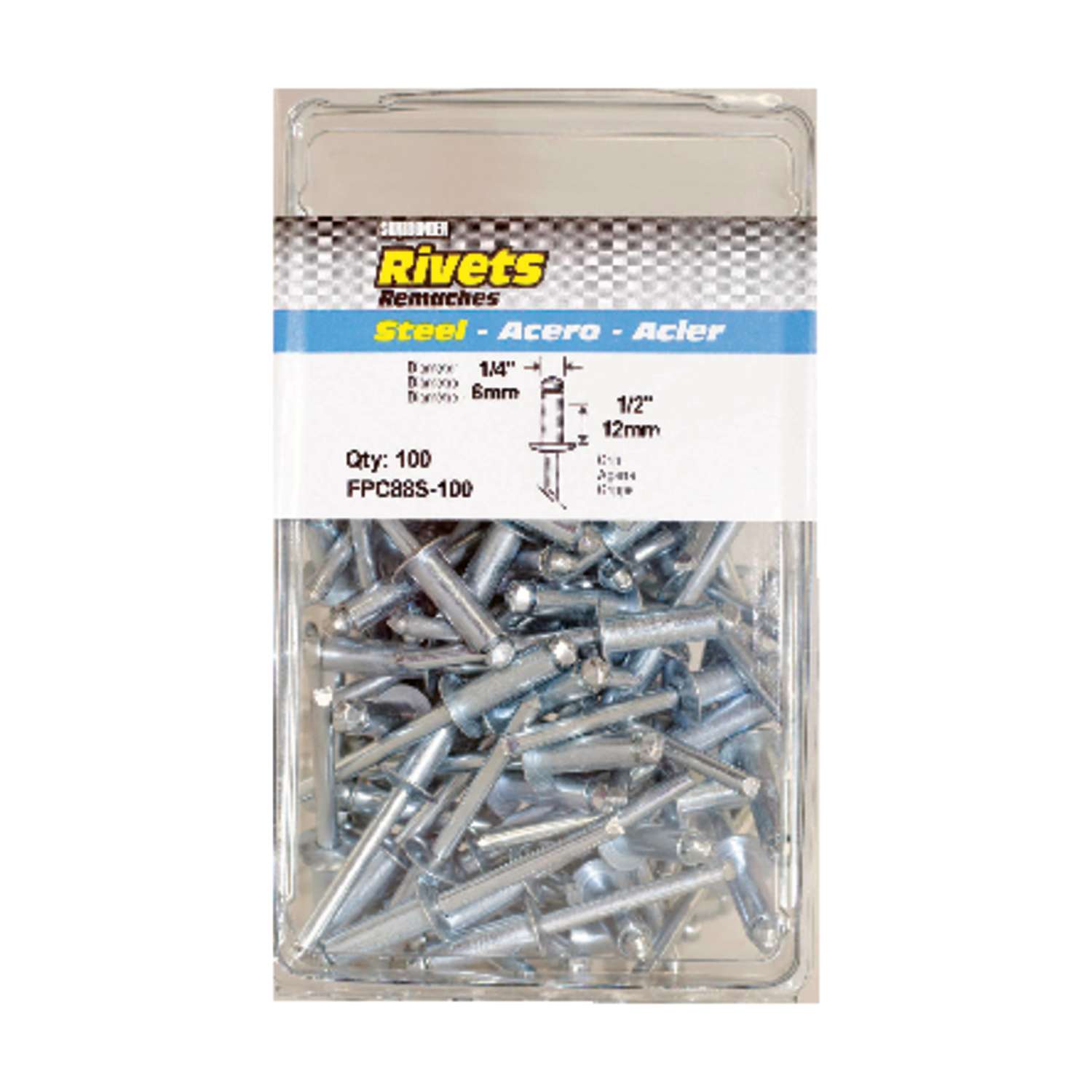 Surebonder 1/4 in. D X 1/2 in. Steel Rivets Silver 100 pk - Ace Hardware