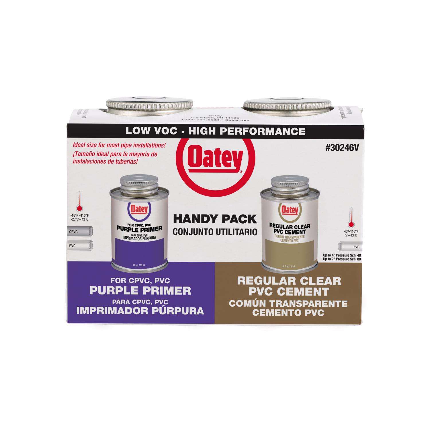 Oatey Handy Pack Clear/Purple Primer and Cement For PVC 4 oz - Ace Hardware