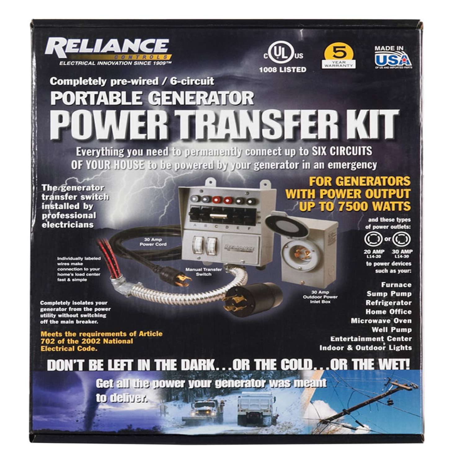 Reliance Controls 30 amps 240 V 2 space 6 circuits Surface Mount ...