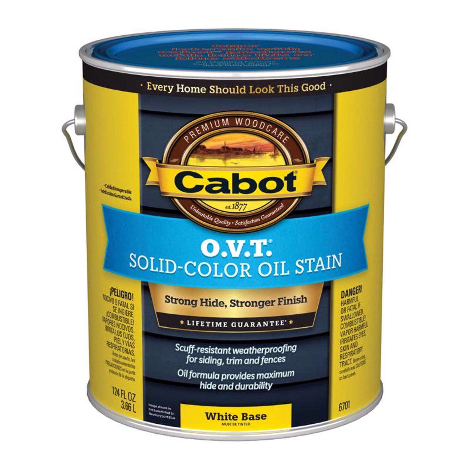 Cabot O.V.T. Low VOC Solid Tintable White Base Oil-Based Stain 1 gal ...