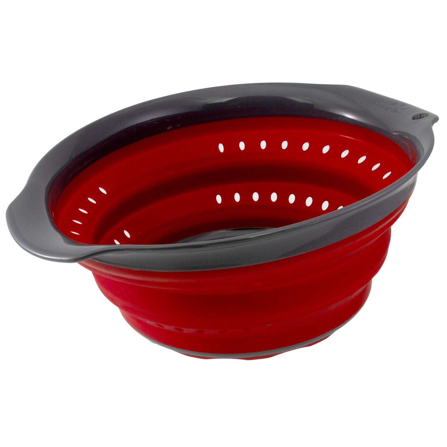 Squish Gray/Red Polypropylene/TPR Collapsible Colander 4 qt - Ace Hardware