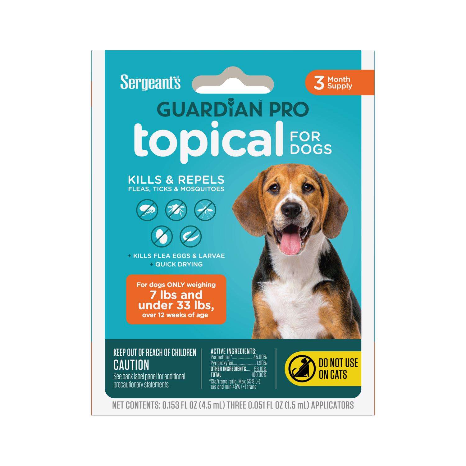 Sergeants Guardian Pro Liquid Dog Flea and Tick Killer Permethrin ...