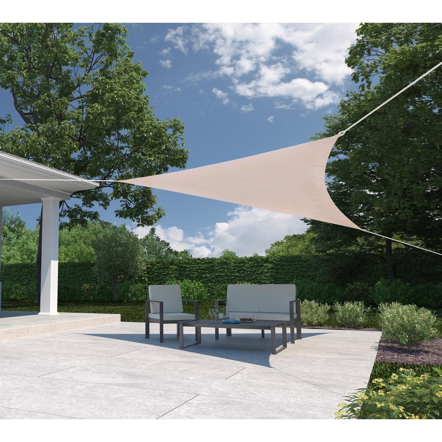 Coolaroo Polyethylene Pebble Triangle Shade Sail Canopy 10 ft. H X 10 ...