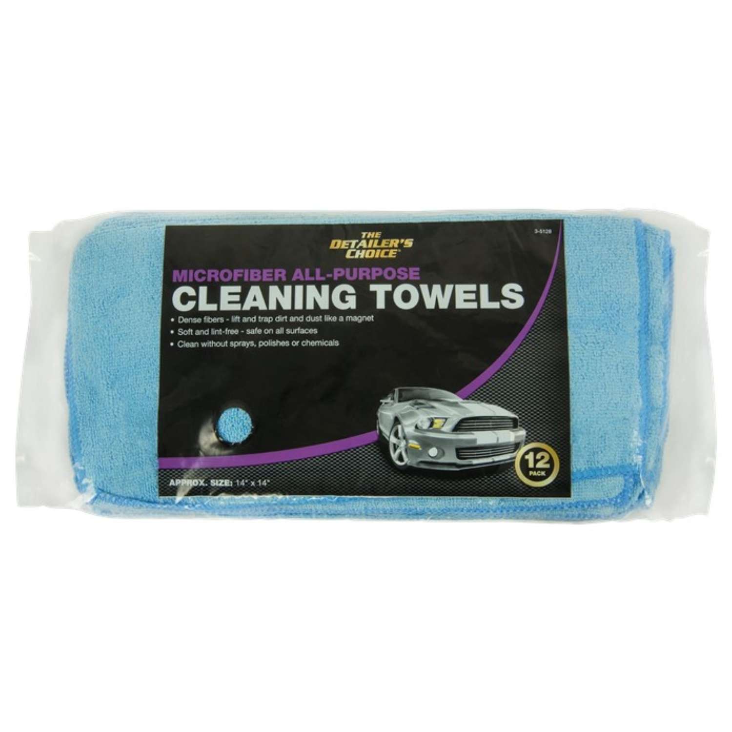 Detailer's Choice 14 in. L X 14 in. W Microfiber Cleaning Cloth 12 pk ...