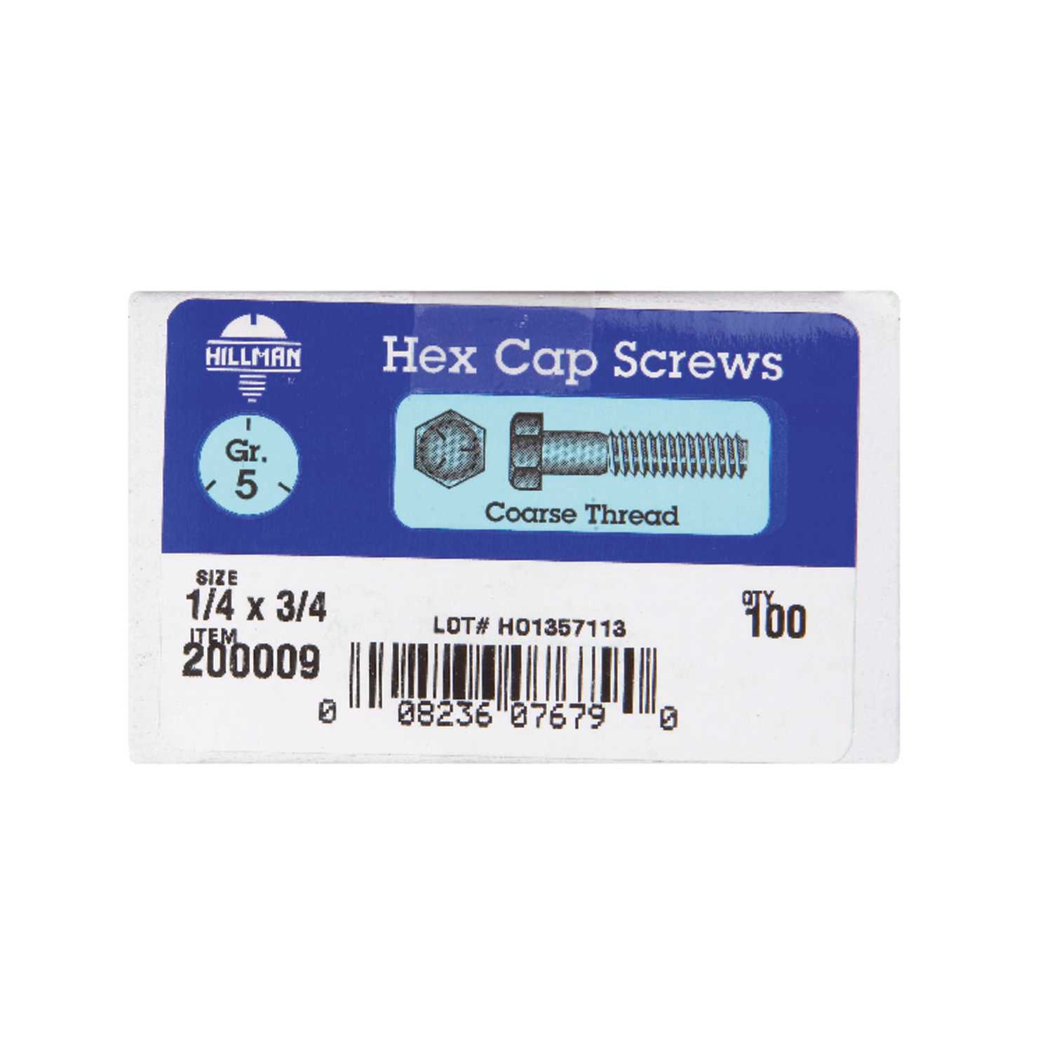 Hillman 1/4 in. Dia. x 3/4 in. L Heat Treated Zinc Steel Hex Head Cap ...