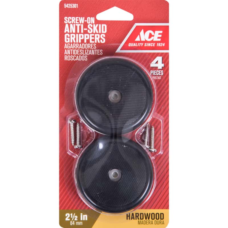 Ace Plastic Heavy Duty Anti-Skid Pad Black Round 2-1/2 in. W 4 pk - Ace ...