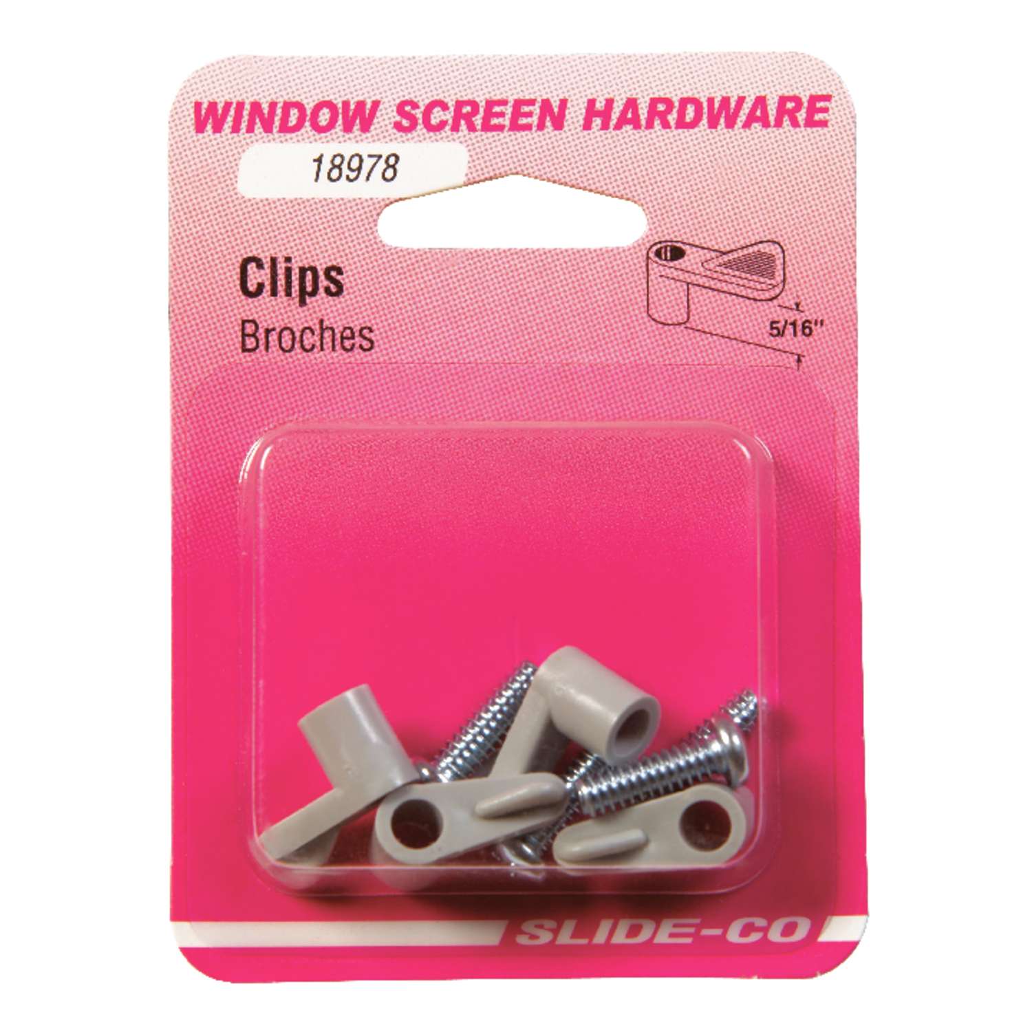 Slide-Co Gray Plastic Screen Clip For 5/16 inch 4 pk - Ace Hardware