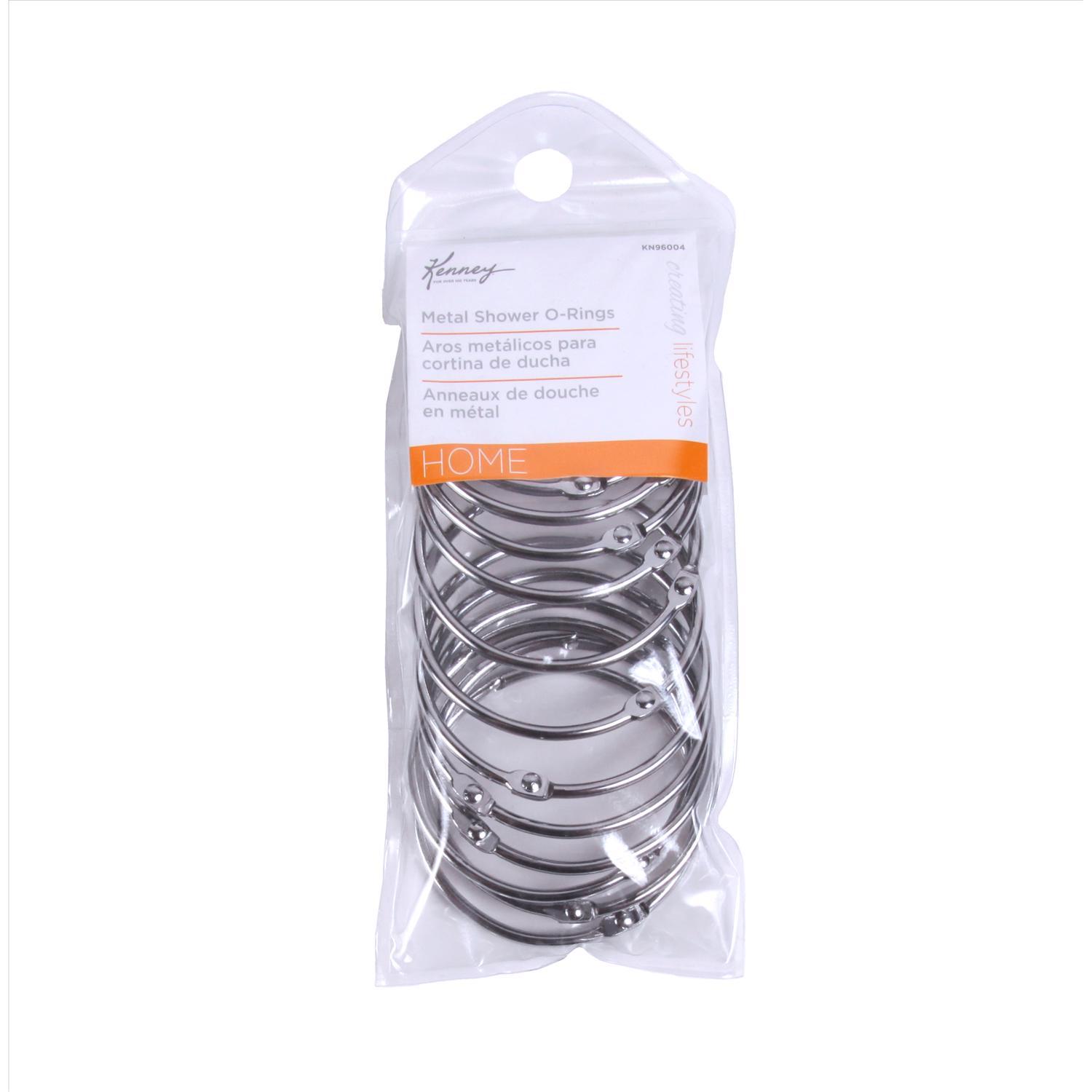 Kenney Chrome Silver Steel Shower Curtain Rings 12 pk - Ace Hardware