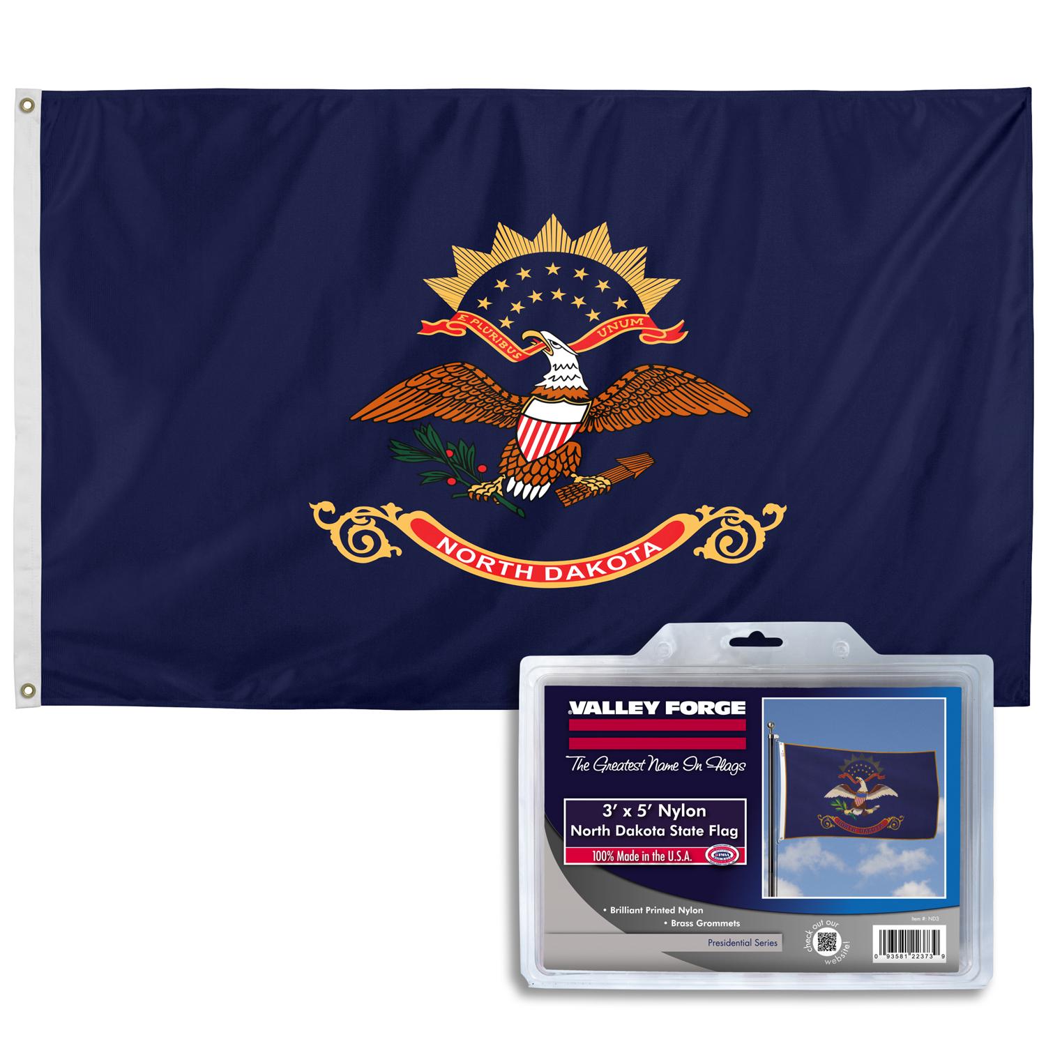 Valley Forge North Dakota State Flag 36 in. H X 60 in. W Mfr# ND3 - Ace ...