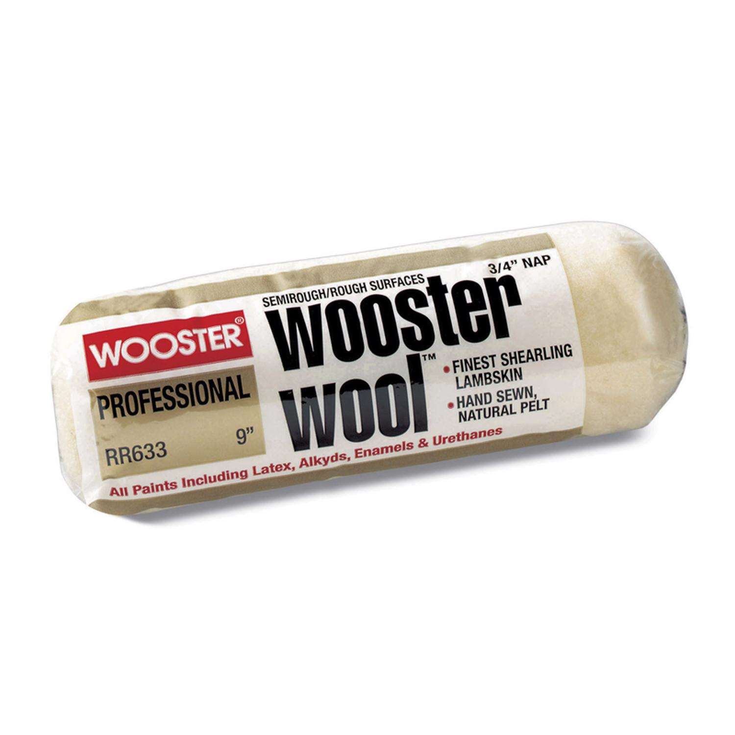 Wooster Wool Lambskin 4 in. W X 3/4 in. Regular Paint Roller Cover 1 pk ...