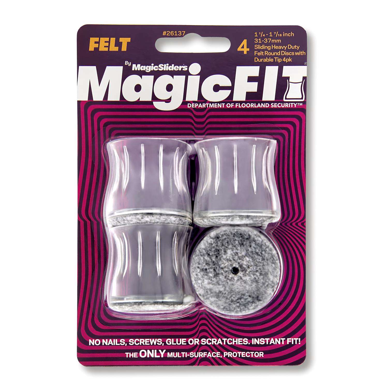 Magic Fit Magic Sliders Gray Push-On Felt Sliding Discs 4 pk - Ace Hardware