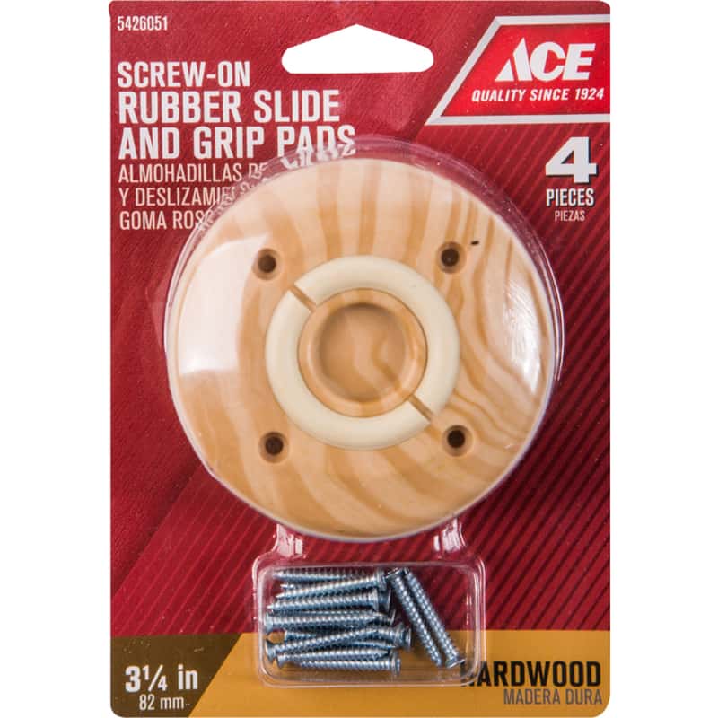 Ace Rubber Slide and Grip Dual Function Pad Brown Round 3-1/4 in. W 4 ...
