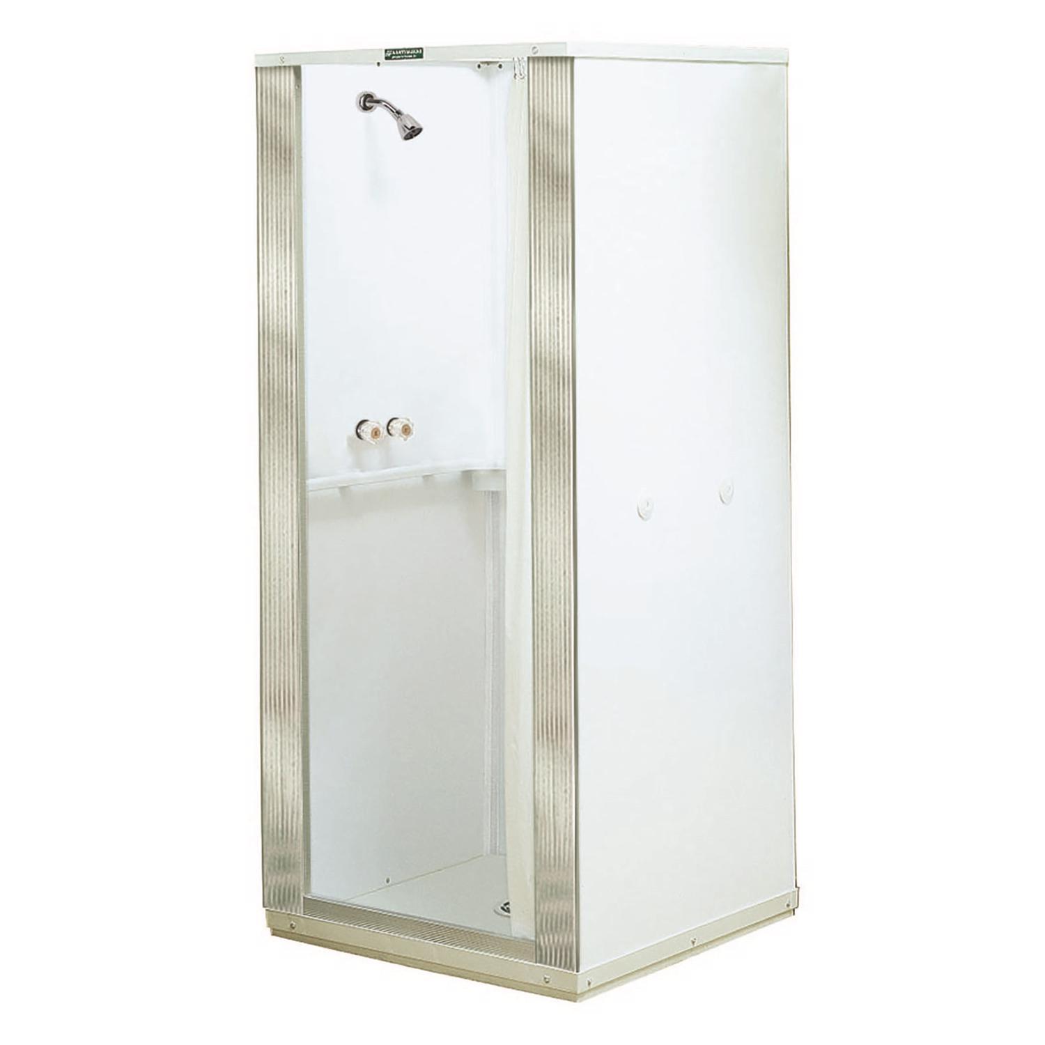 Mustee Durastall 75.38 in. H X 36 in. W X 36 in. L White Shower Stall ...