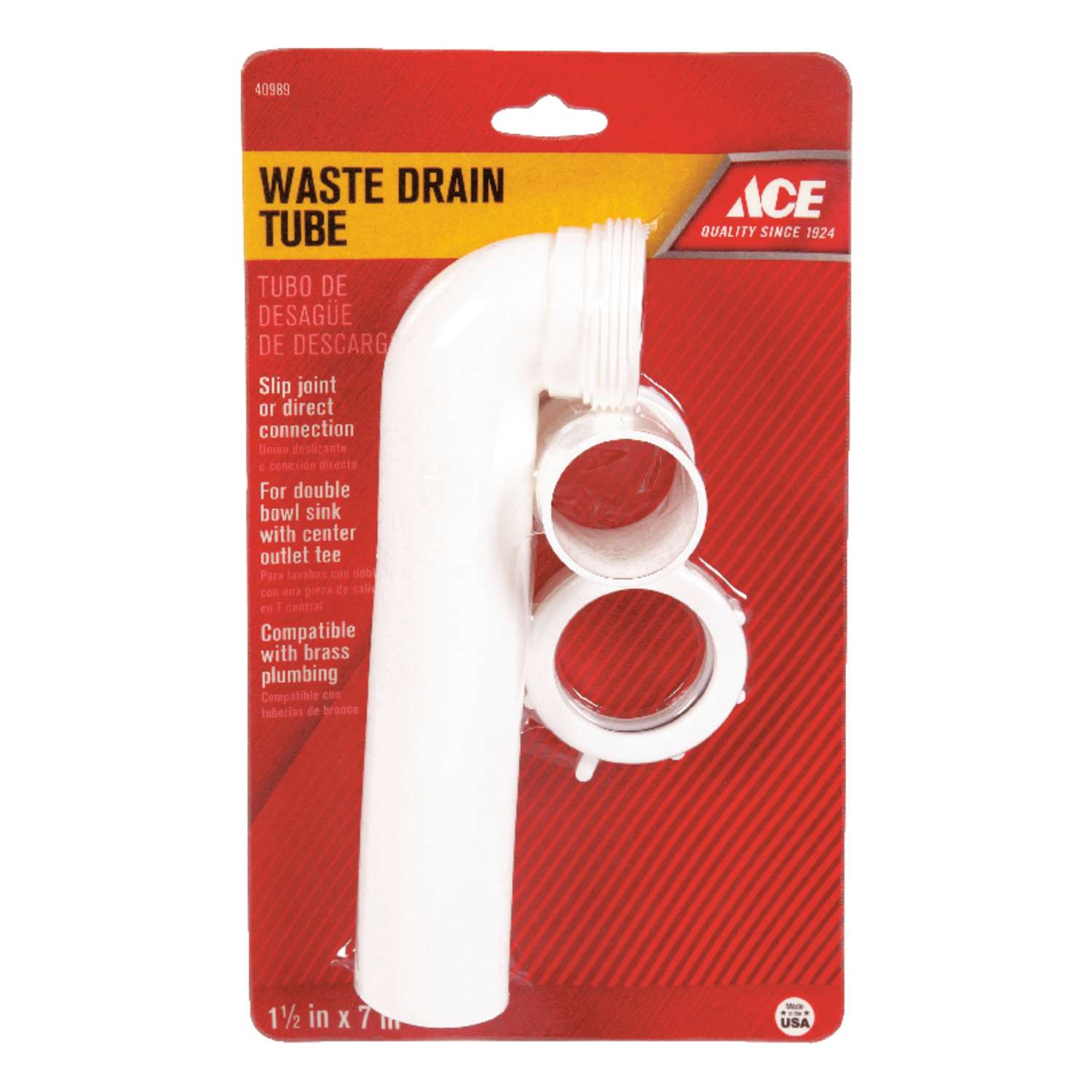 Ace 1-1/2 in. D X 7 in. L Polypropylene Waste Arm Mfr# ACE66-11W - Ace ...