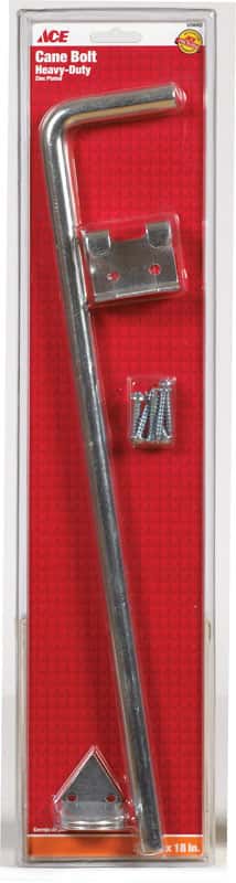 Ace 18 in. L Metallic Zinc Cane Bolt 1 pk Mfr# 01-3425-105 - Ace Hardware