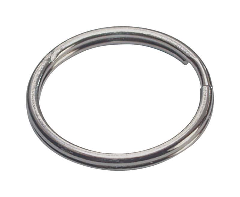 Hillman 1 in. Dia. Tempered Steel Silver Split Rings/Cable Rings Key ...