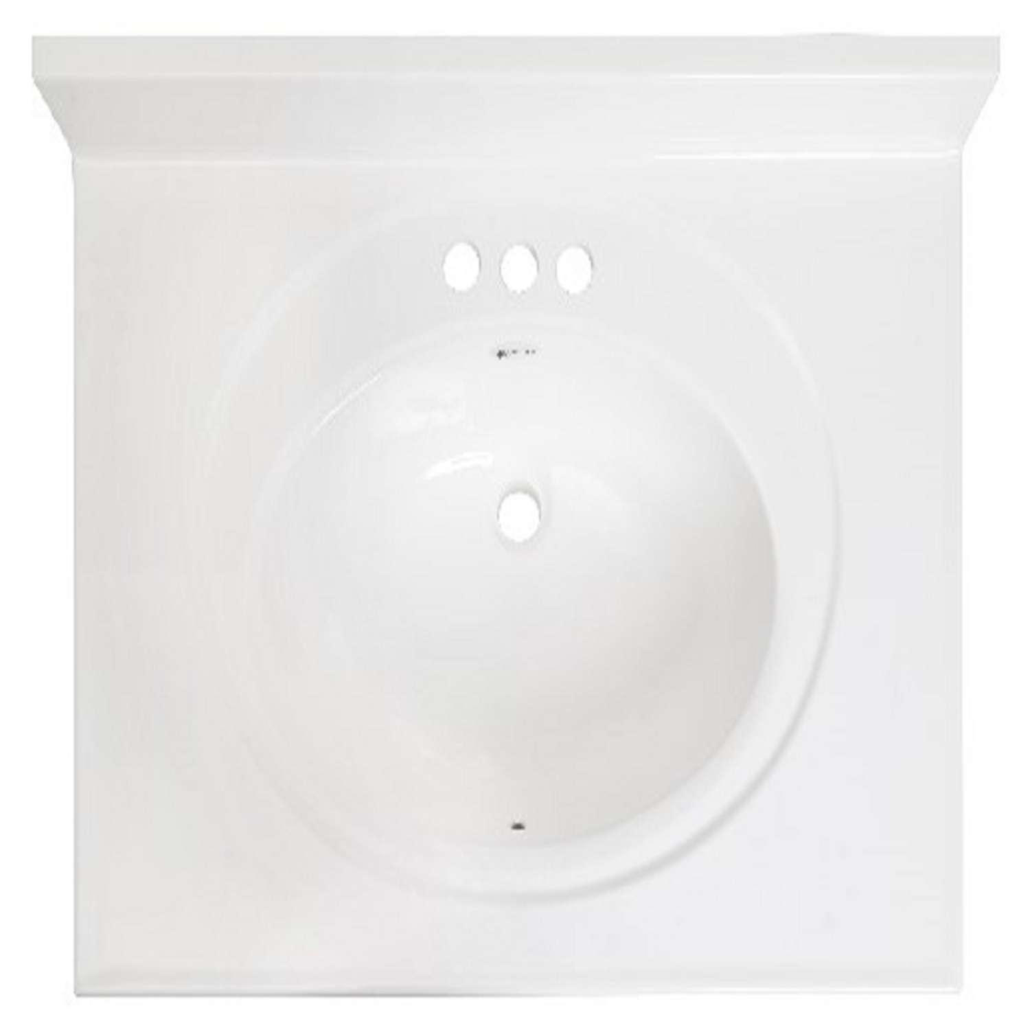 Arstar Standard Cultured Marble Bathroom Sink 31 in. W X 22 in. D White ...