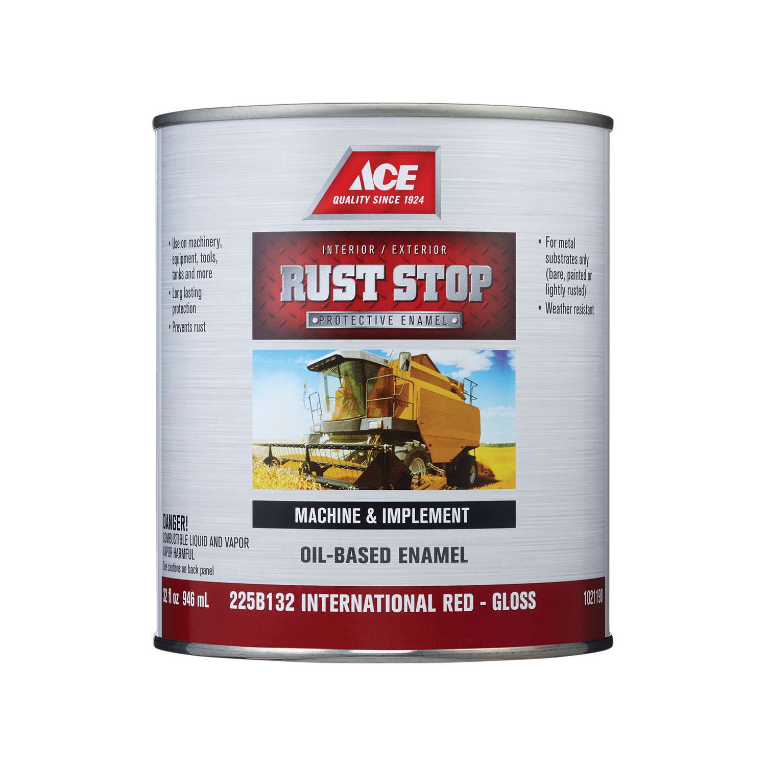 Ace Rust Stop Indoor/Outdoor Gloss International Red Oil-Based Enamel ...
