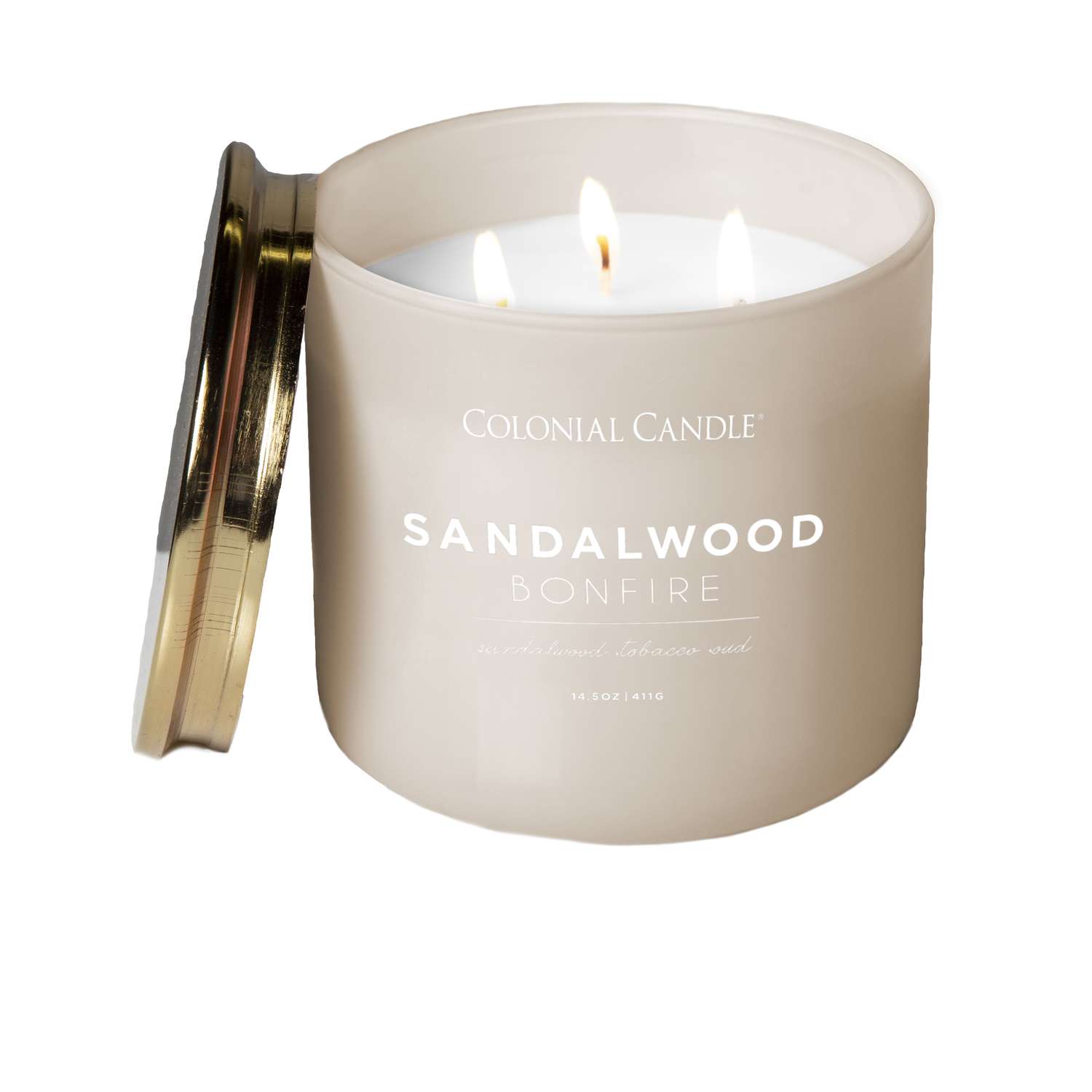 Colonial Candle Pop of Color Beige/Copper Sandalwood Bonfire Scent ...