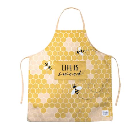 Krumbs Kitchen Homemade Happiness Yellow Cotton Apron - Ace Hardware