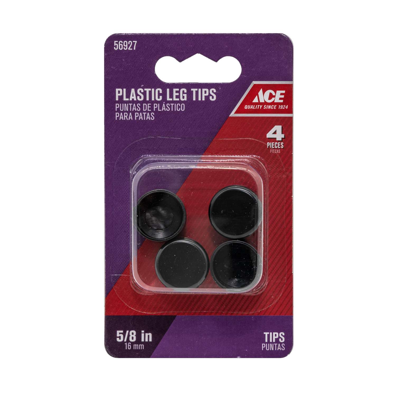 Ace Plastic Leg Tip Black Round 5/8 in. W 4 pk - Ace Hardware