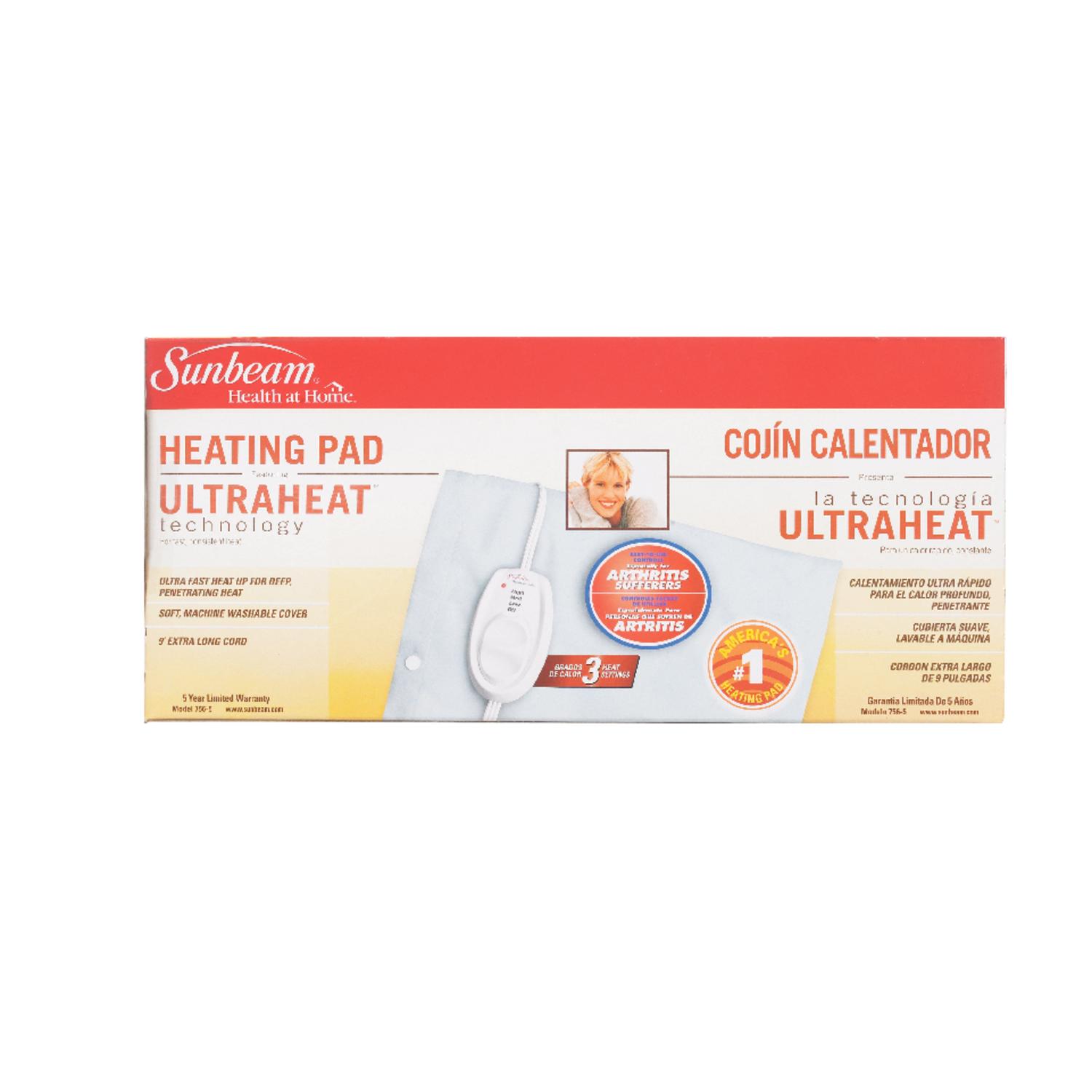 Sunbeam Heating Pad 3 settings Light Blue 12 in. W X 15 in. L Mfr ...