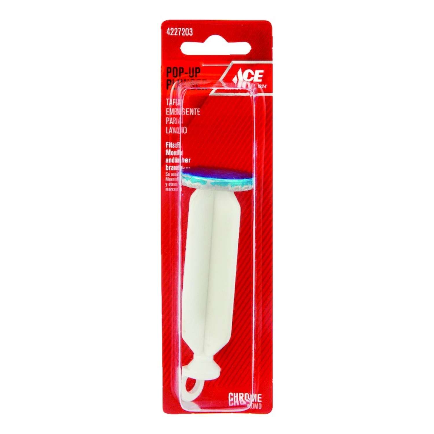 Ace fits most in. Chrome Plated Plastic Pop Up Stopper - Ace Hardware