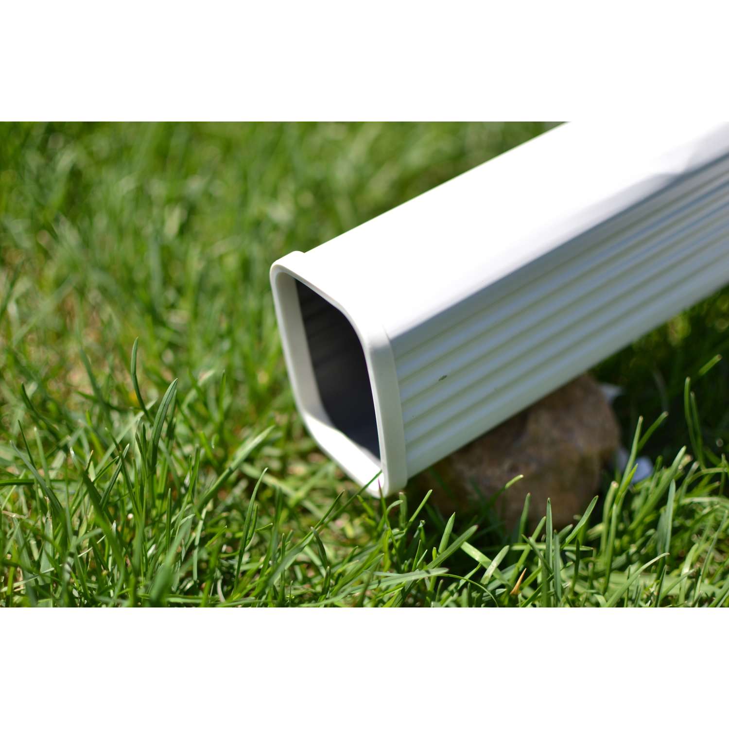 Downspout Safety Cap 2 in. H X 4 in. W X 3 in. L White Plastic A Gutter ...