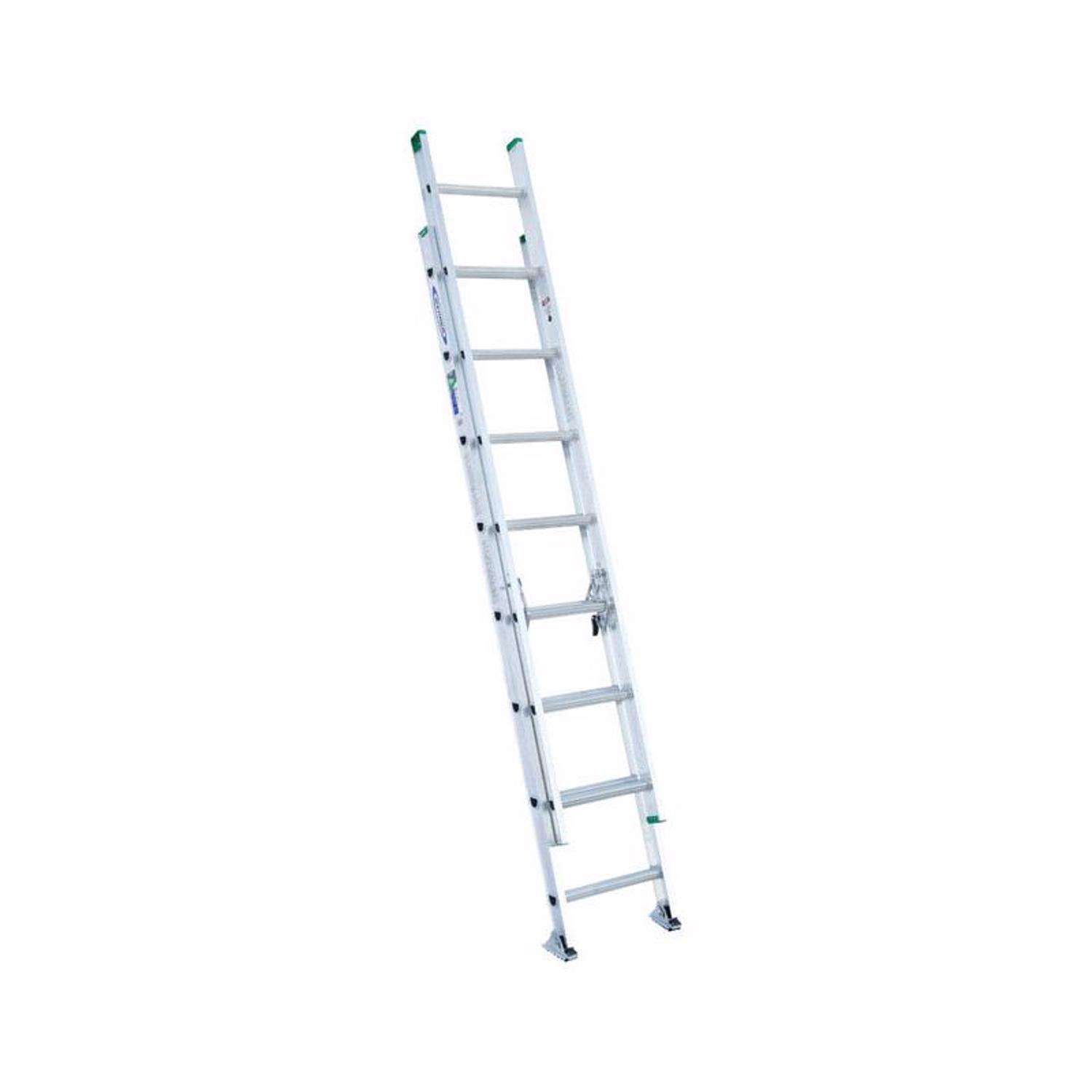 Werner 16 ft. H Aluminum Telescoping Extension Ladder Type II 225 lb ...