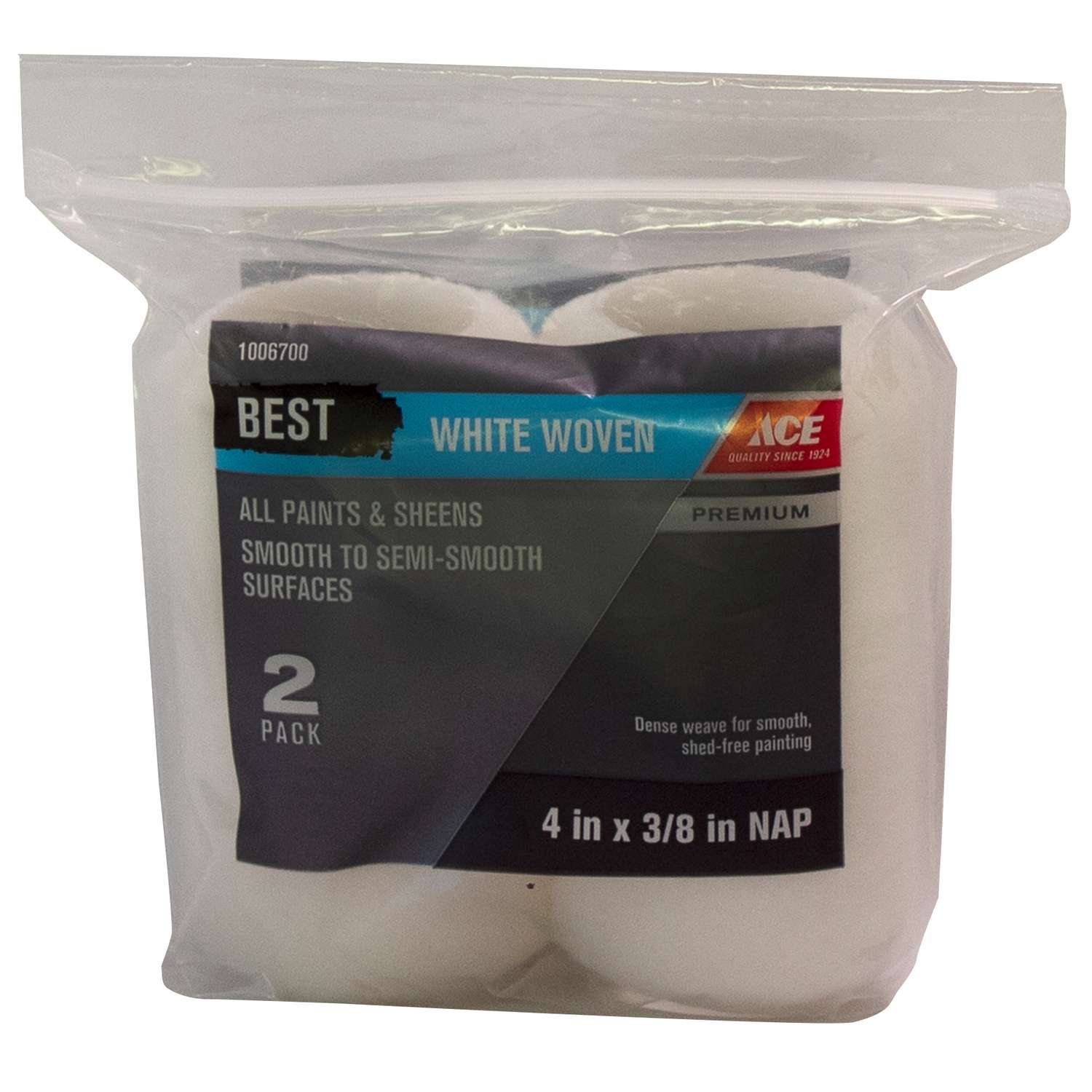 Ace Best Woven 4 in. W X 3/8 in. Trim Paint Roller Cover 2 pk - Ace ...