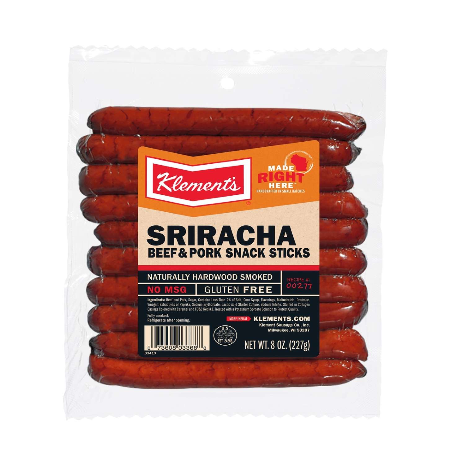 Klement's Sriracha Snack Stick 8 oz Bagged - Ace Hardware