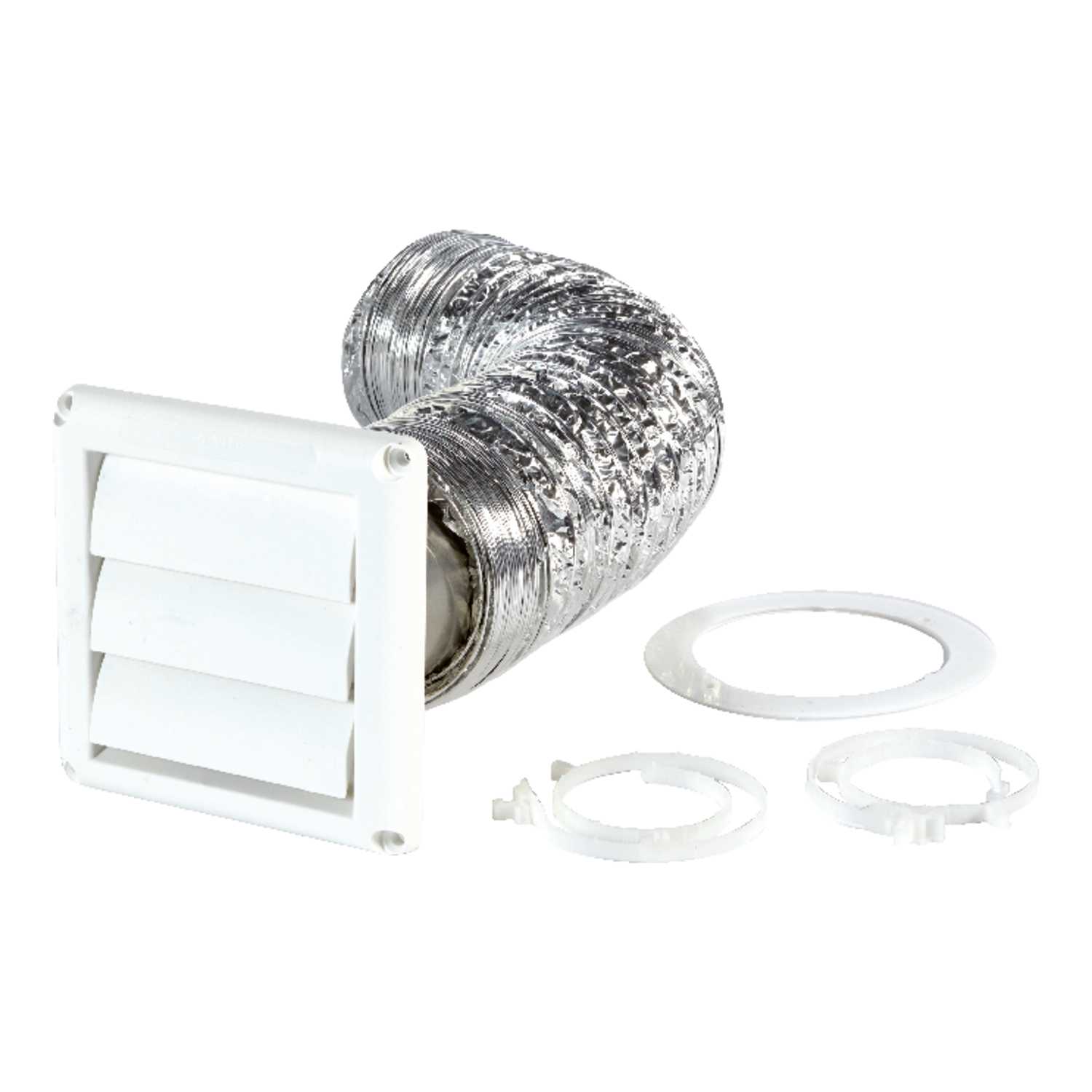 Ace 4 in. W x 5 in. L White Plastic Dryer Vent Kit - Ace Hardware