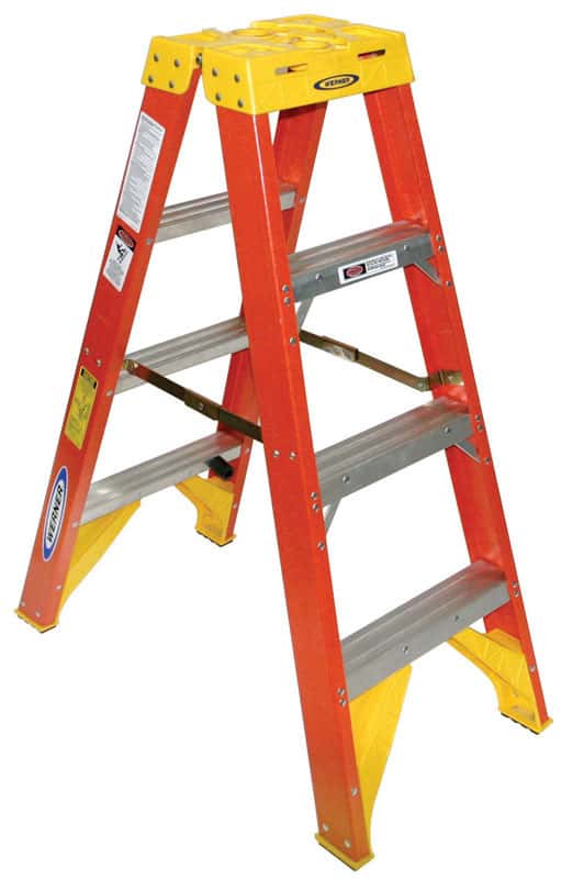 Werner 4 ft. H Fiberglass Step Ladder Type IA 300 lb. capacity - Ace ...