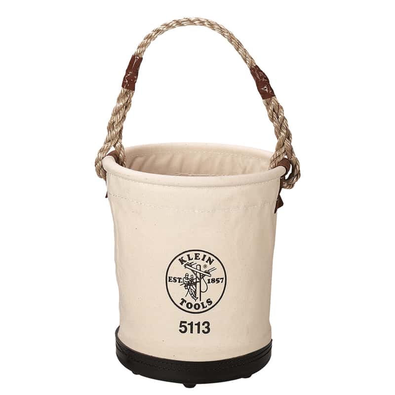 Klein Tools 12 in. W X 13 in. H Canvas Tool Bucket 1 pocket Black ...