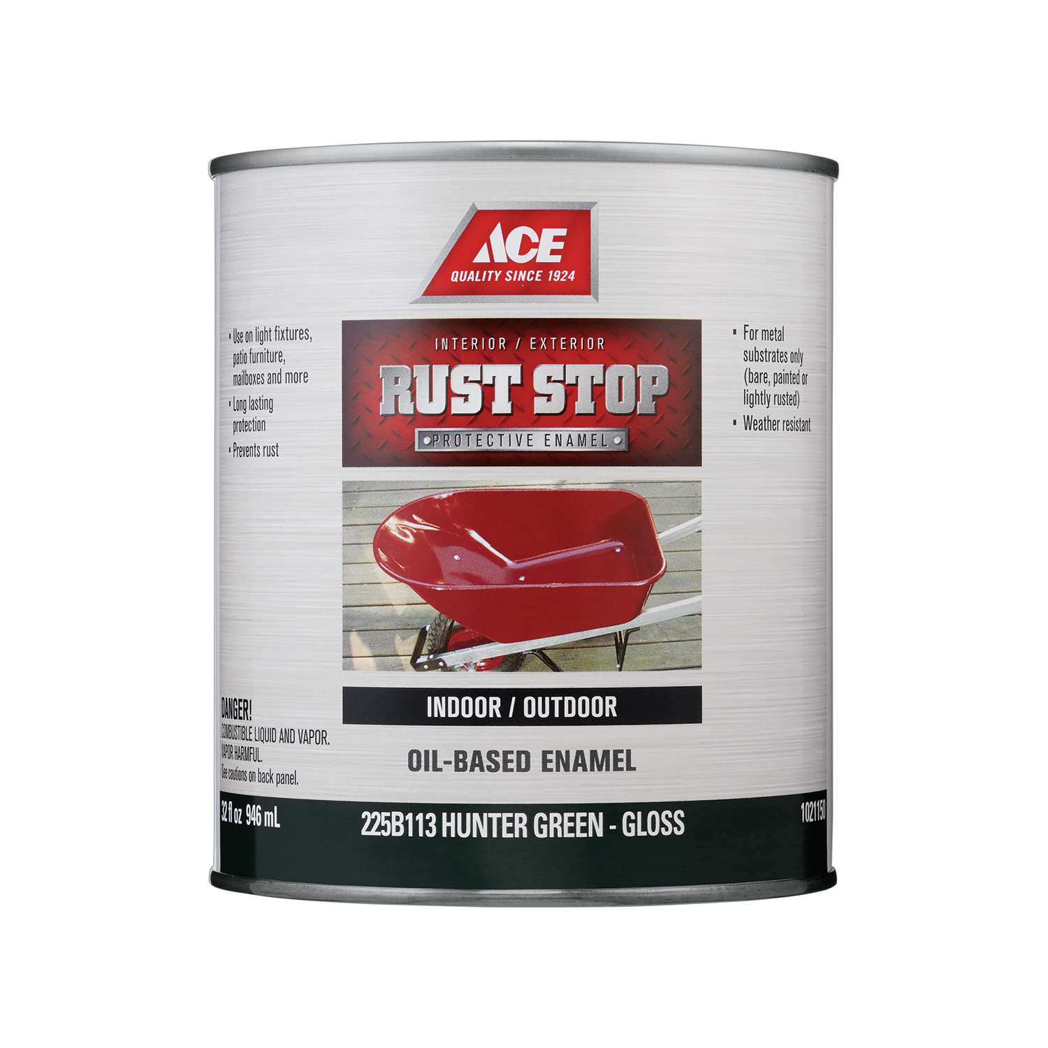 Ace Rust Stop Indoor/Outdoor Gloss Hunter Green Oil-Based Enamel Rust ...