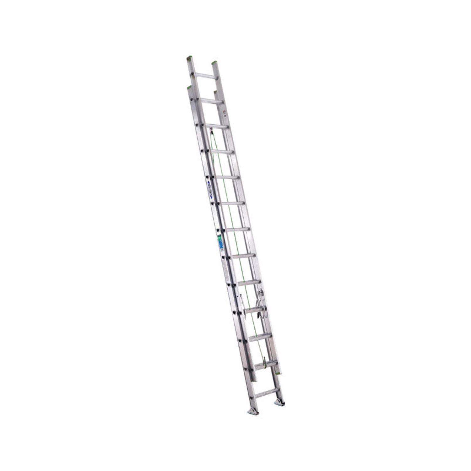 Werner 24 ft. H Aluminum Extension Ladder Type II 225 lb. capacity ...