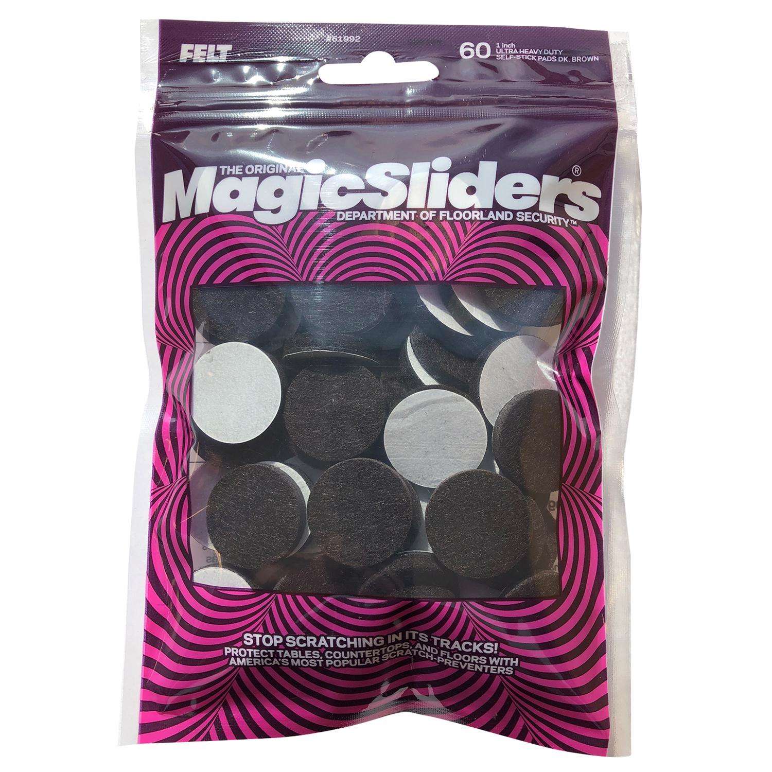 Magic Sliders Brown 1 in. Adhesive Felt Heavy Duty Glide 60 pk - Ace ...
