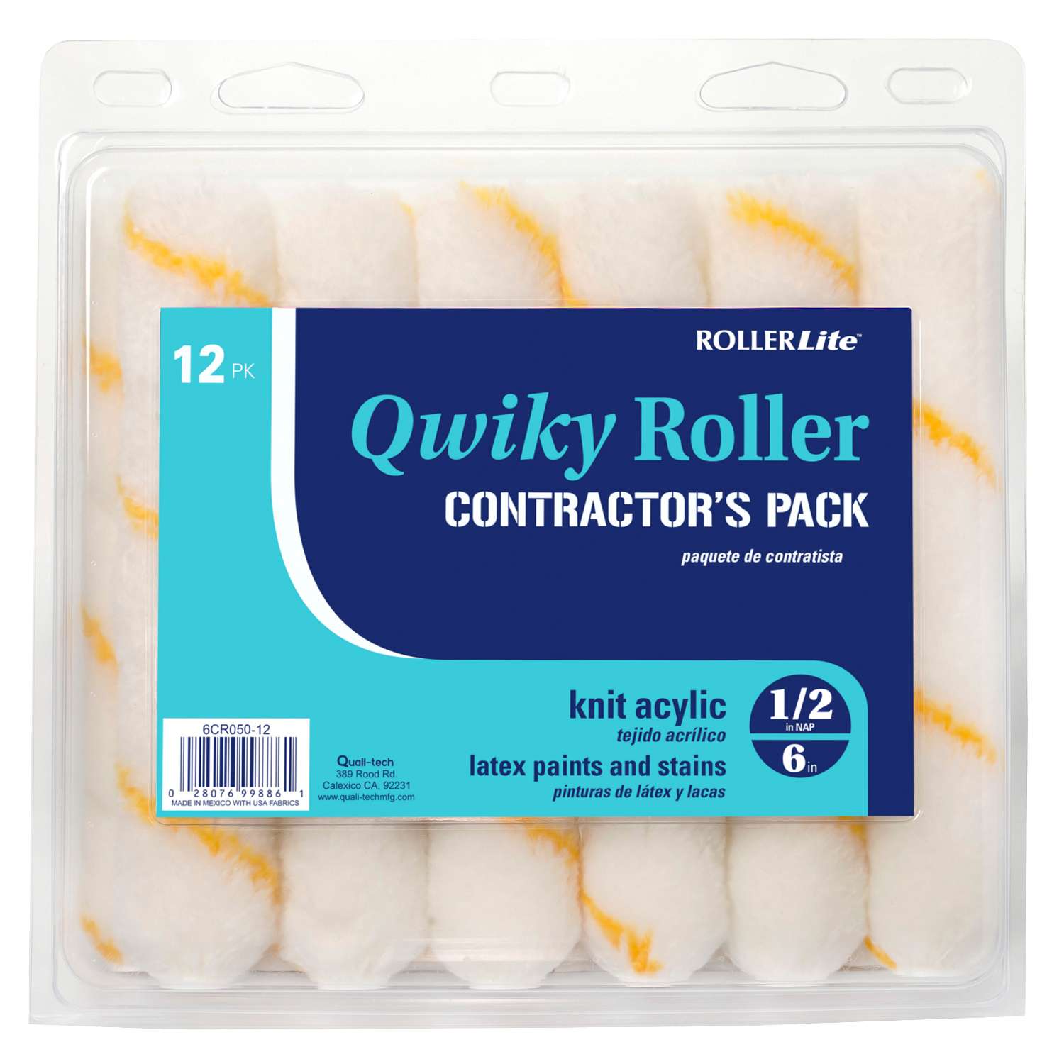 RollerLite Qwiky Acrylic Knit 6 in. W X 1/2 in. Mini Paint Roller Cover ...