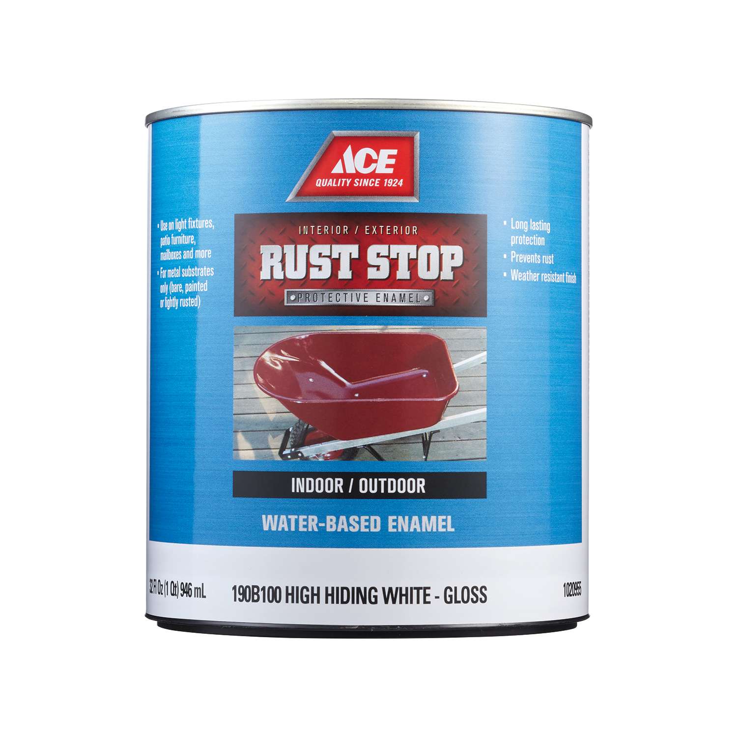 Ace Rust Stop Indoor / Outdoor Gloss High-Hiding White Water-Based ...