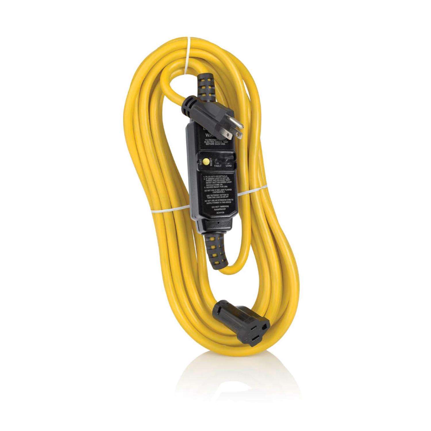 Leviton Outdoor 25 ft. L Black/Yellow Extension Cord 14/3 SJTW - Ace ...