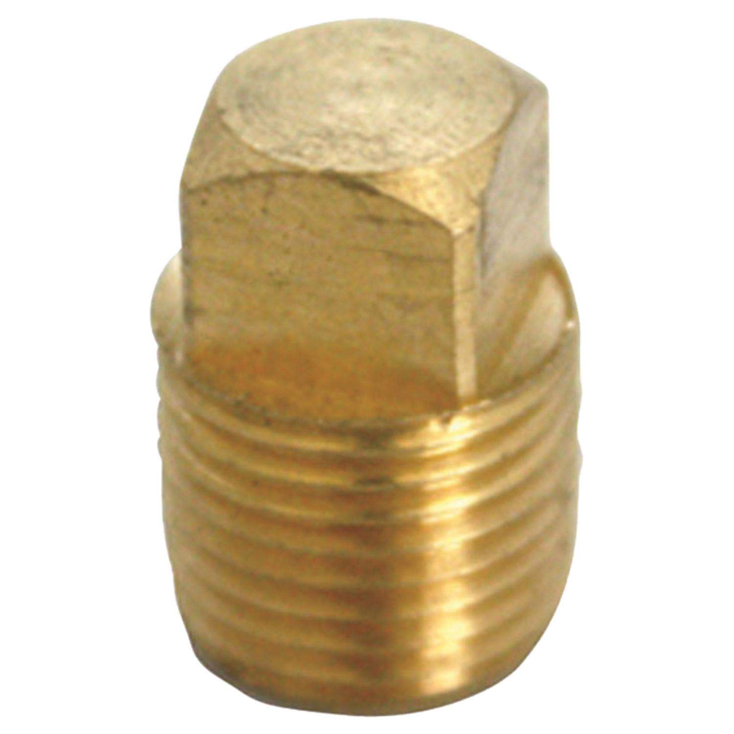 1/8 in. MPT Brass Square Head Cored Plug - Ace Hardware